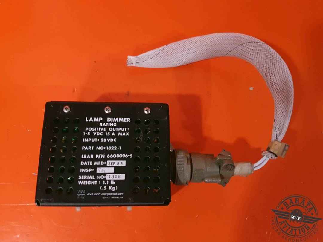 LEAR/AVTECH DIMMER LAMP IMPUT: 28 VDC P/N: 1822-1 – Barata Aviation Parts